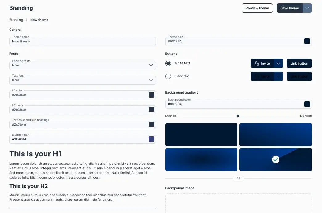 Make a great first impression with new branding features